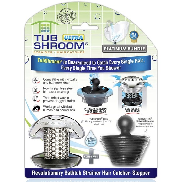 Bath | Tubshroom Ultra Stainless Strainer Plus Stopshroom Plug Combo ...